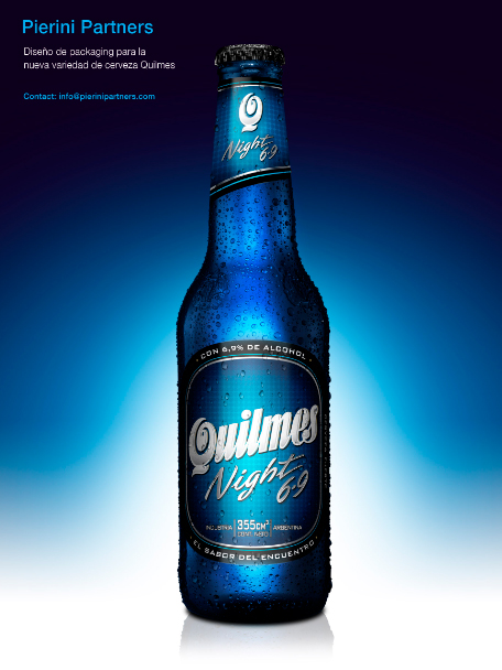 Diseño de botella única para la nueva Quilmes Night